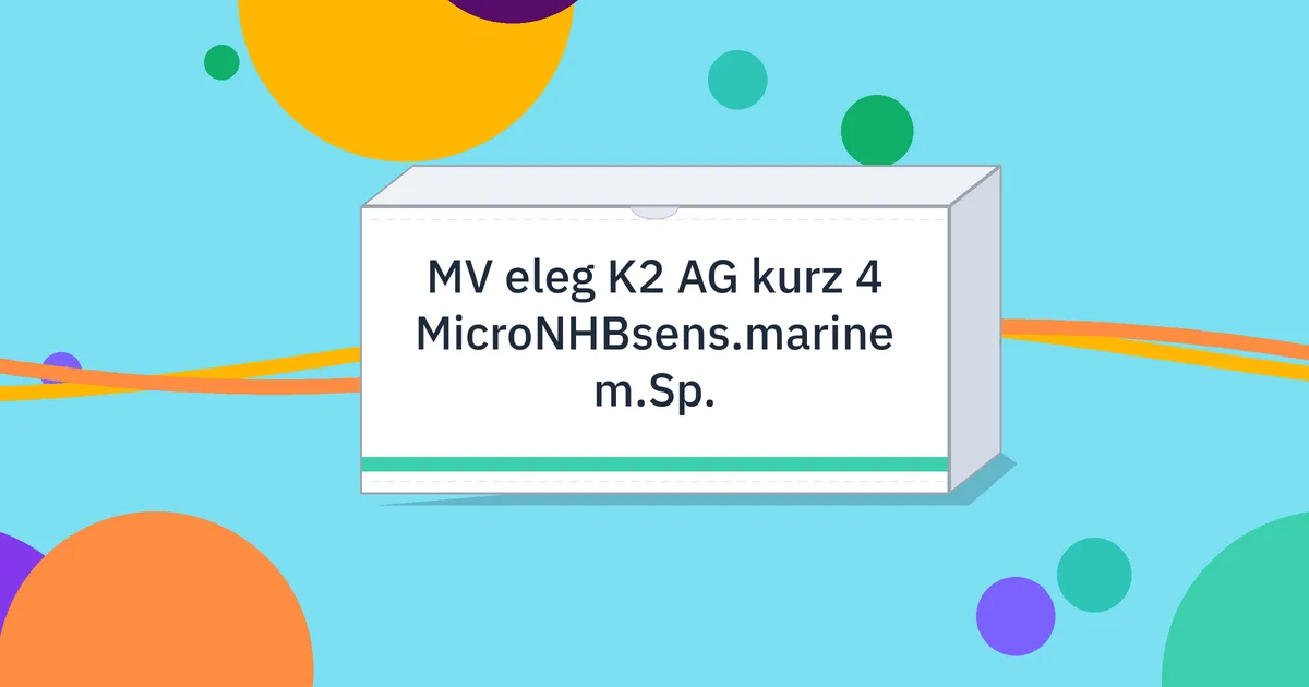 Symbolbild: Packung mit der Aufschrift MV eleg K2 AG kurz 4 MicroNHBsens.marine m.Sp. (PZN 15710457) – Verfügbarkeit und Bezug in Apotheken in Frankfurt am Main
