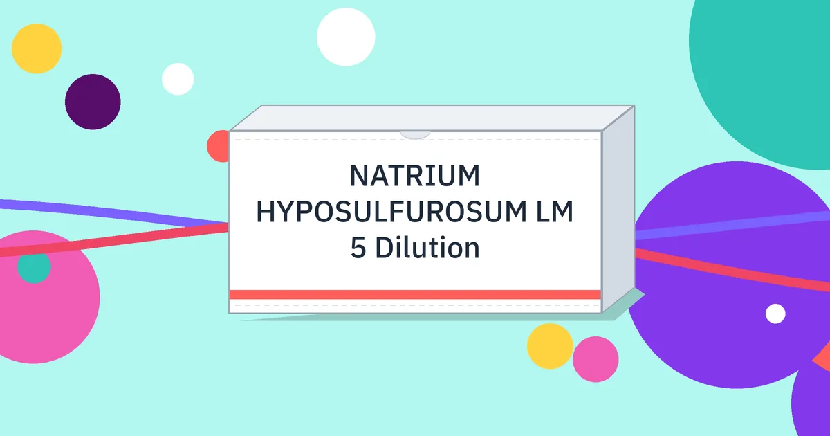Symbolbild: Packung mit der Aufschrift NATRIUM HYPOSULFUROSUM LM 5 Dilution (PZN 12963790) – Verfügbarkeit und Bezug in Apotheken in Frankfurt am Main
