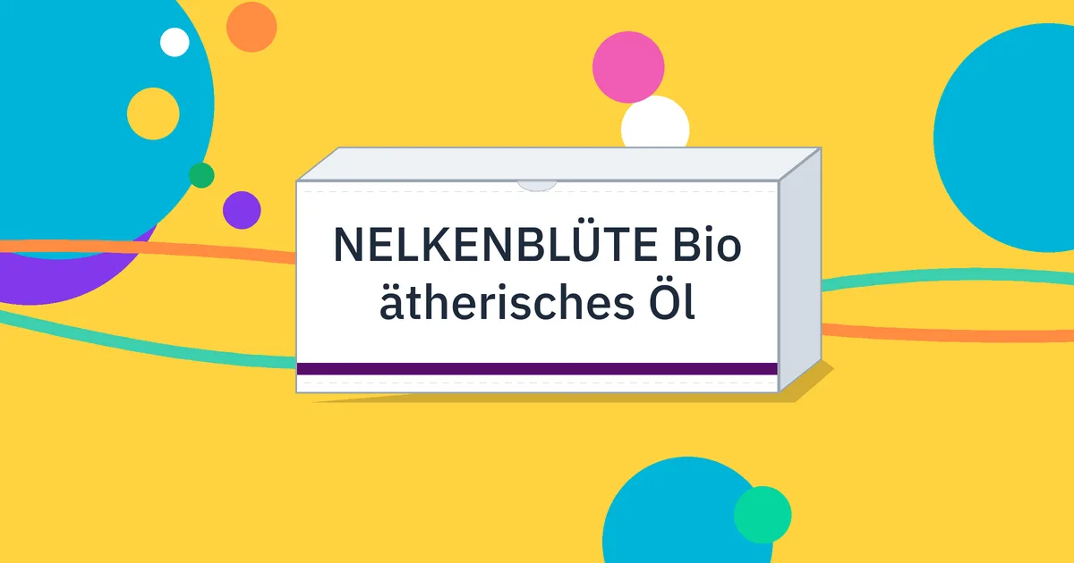 Symbolbild: Packung mit der Aufschrift NELKENBLÜTE Bio ätherisches Öl (PZN 16660017) – Verfügbarkeit und Bezug in Apotheken in Frankfurt am Main
