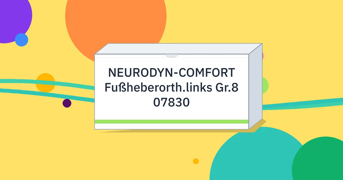 Symbolbild: Packung mit der Aufschrift NEURODYN-COMFORT Fußheberorth.links Gr.8 07830 (PZN 09389850) – Verfügbarkeit und Bezug in Apotheken in Frankfurt am Main