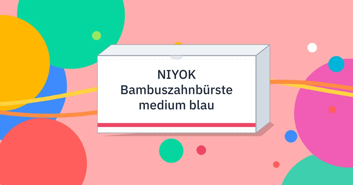 Symbolbild: Packung mit der Aufschrift NIYOK Bambuszahnbürste medium blau (PZN 20609418) – Verfügbarkeit und Bezug in Apotheken in Frankfurt am Main
