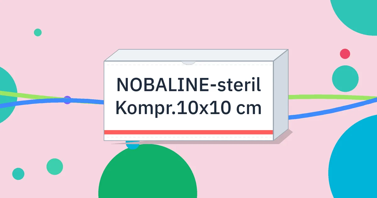 Symbolbild: Packung mit der Aufschrift NOBALINE-steril Kompr.10x10 cm (PZN 16029017) – Verfügbarkeit und Bezug in Apotheken in Frankfurt am Main