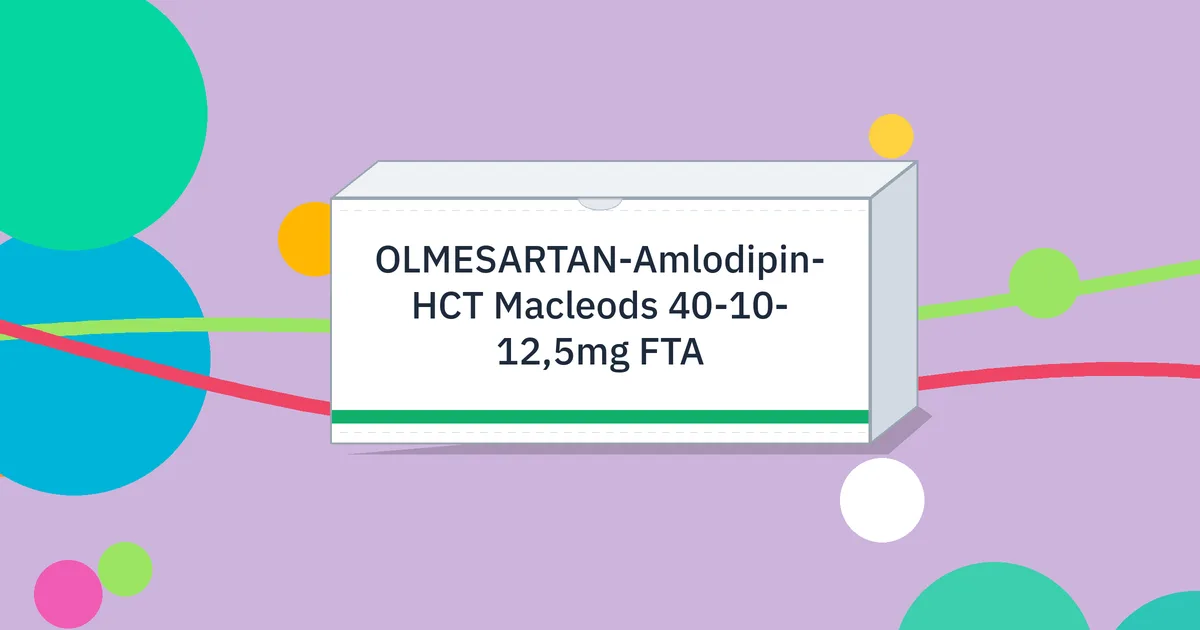 Symbolbild: Packung mit der Aufschrift OLMESARTAN-Amlodipin-HCT Macleods 40-10-12,5mg FTA (PZN 18314710) – Verfügbarkeit und Bezug in Apotheken in Frankfurt am Main