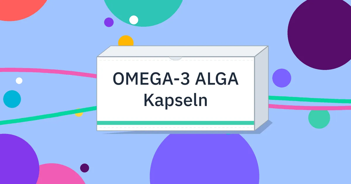 Symbolbild: Packung mit der Aufschrift OMEGA-3 ALGA Kapseln (PZN 11544660) – Verfügbarkeit und Bezug in Apotheken in Frankfurt am Main