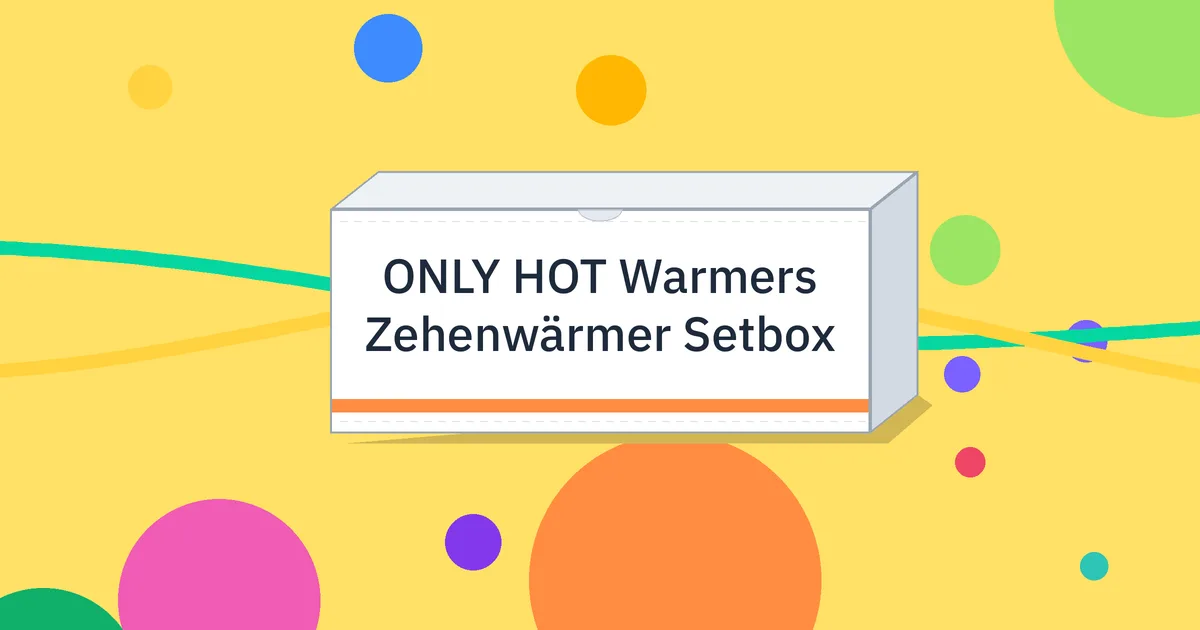 Symbolbild: Packung mit der Aufschrift ONLY HOT Warmers Zehenwärmer Setbox (PZN 10205080) – Verfügbarkeit und Bezug in Apotheken in Frankfurt am Main