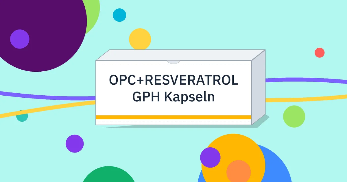 Symbolbild: Packung mit der Aufschrift OPC+RESVERATROL GPH Kapseln (PZN 07011343) – Verfügbarkeit und Bezug in Apotheken in Frankfurt am Main