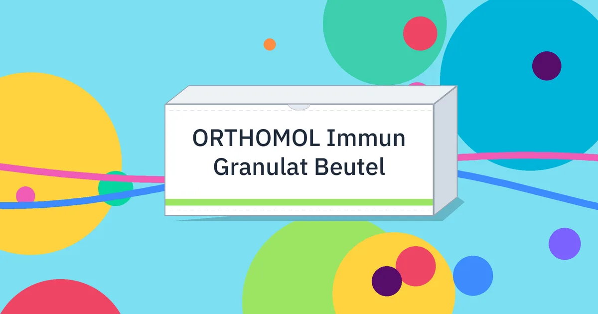 Symbolbild: Packung mit der Aufschrift ORTHOMOL Immun Granulat Beutel (PZN 01319956) – Verfügbarkeit und Bezug in Apotheken in Frankfurt am Main