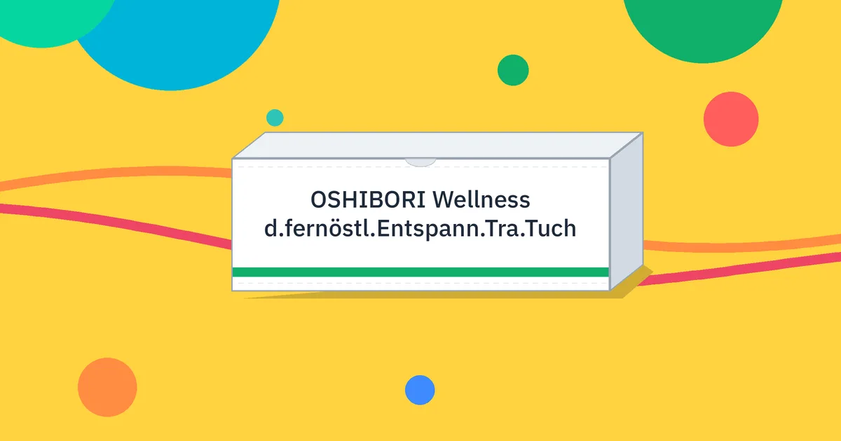 Symbolbild: Packung mit der Aufschrift OSHIBORI Wellness d.fernöstl.Entspann.Tra.Tuch (PZN 00066973) – Verfügbarkeit und Bezug in Apotheken in Frankfurt am Main