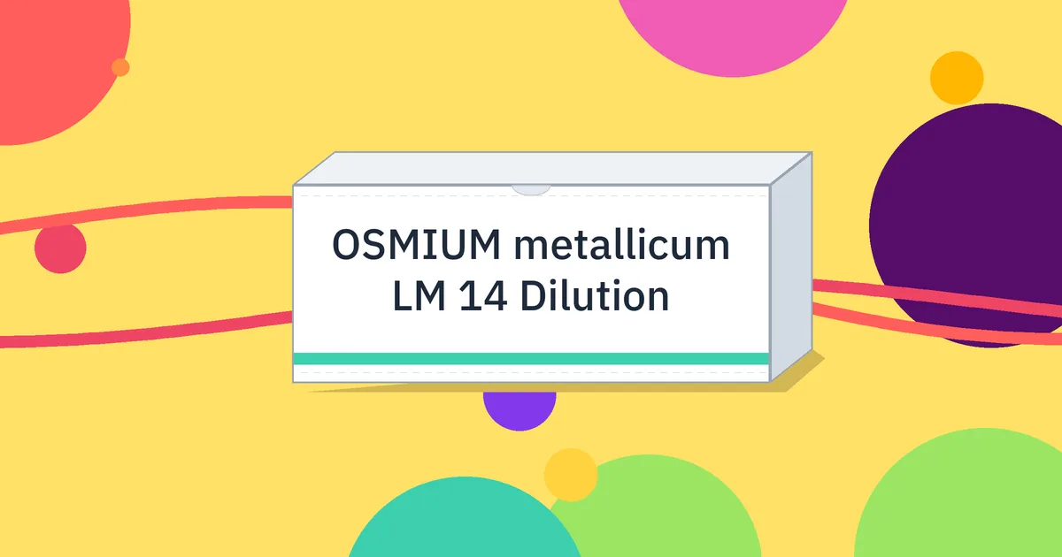 Symbolbild: Packung mit der Aufschrift OSMIUM metallicum LM 14 Dilution (PZN 12974003) – Verfügbarkeit und Bezug in Apotheken in Frankfurt am Main