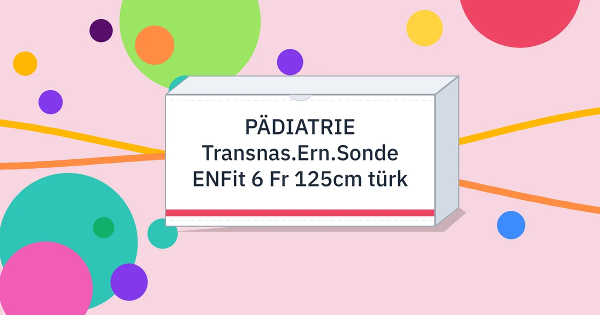 Symbolbild: Packung mit der Aufschrift PÄDIATRIE Transnas.Ern.Sonde ENFit 6 Fr 125cm türk (PZN 19996858) – Verfügbarkeit und Bezug in Apotheken in Frankfurt am Main