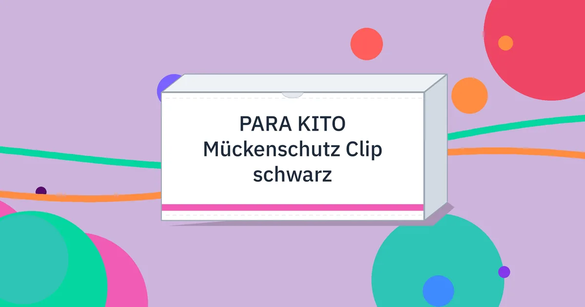 Symbolbild: Packung mit der Aufschrift PARA KITO Mückenschutz Clip schwarz (PZN 19800571) – Verfügbarkeit und Bezug in Apotheken in Frankfurt am Main