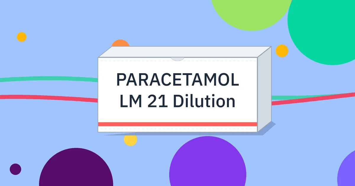 Symbolbild: Packung mit der Aufschrift PARACETAMOL LM 21 Dilution (PZN 12976410) – Verfügbarkeit und Bezug in Apotheken in Frankfurt am Main