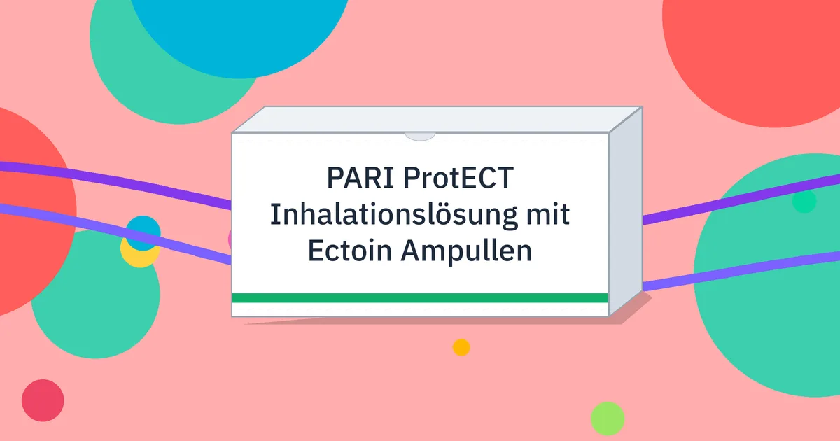 Symbolbild: Packung mit der Aufschrift PARI ProtECT Inhalationslösung mit Ectoin Ampullen (PZN 12359999) – Verfügbarkeit und Bezug in Apotheken in Frankfurt am Main
