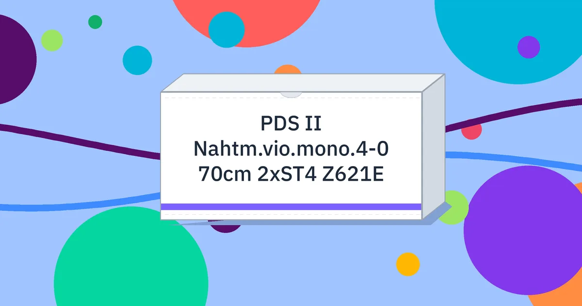 Symbolbild: Packung mit der Aufschrift PDS II Nahtm.vio.mono.4-0 70cm 2xST4 Z621E (PZN 20897618) – Verfügbarkeit und Bezug in Apotheken in Frankfurt am Main