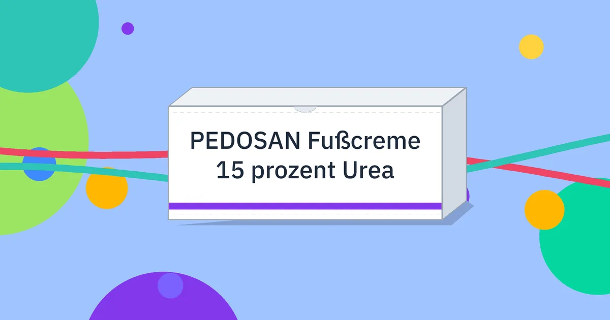 Symbolbild: Packung mit der Aufschrift PEDOSAN Fußcreme 15 prozent Urea (PZN 15894078) – Verfügbarkeit und Bezug in Apotheken in Frankfurt am Main