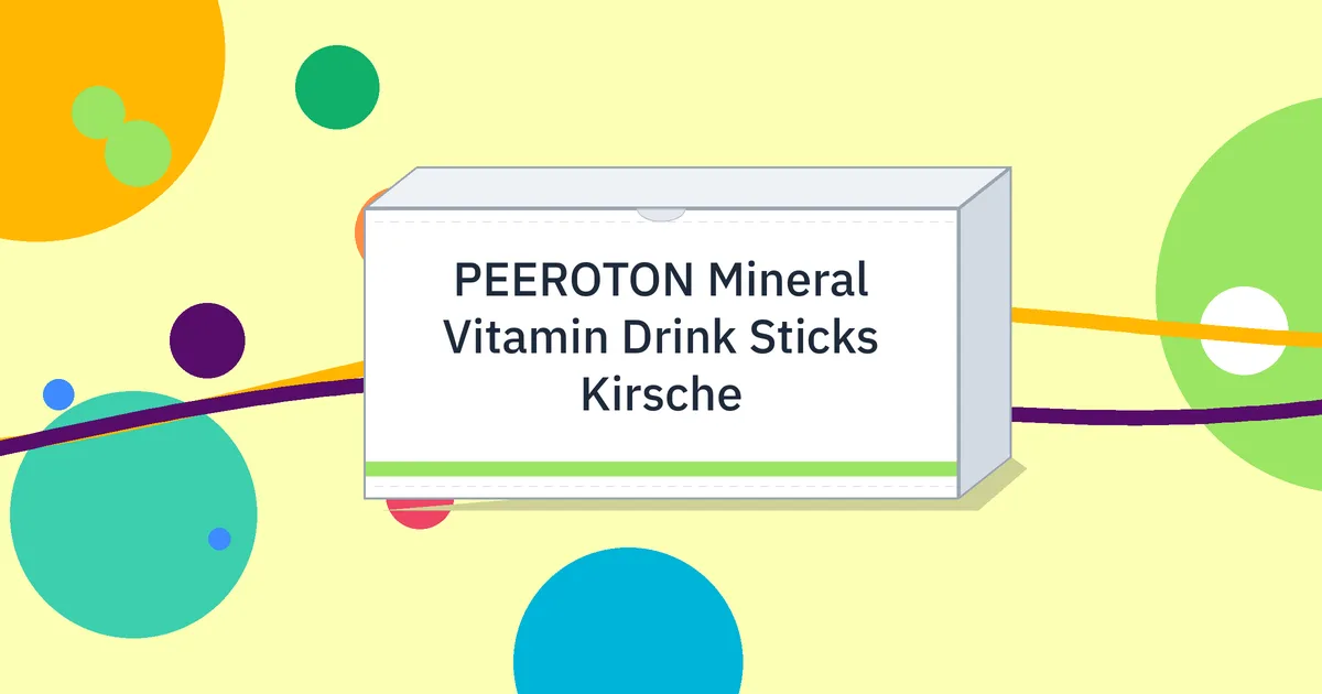 Symbolbild: Packung mit der Aufschrift PEEROTON Mineral Vitamin Drink Sticks Kirsche (PZN 09377545) – Verfügbarkeit und Bezug in Apotheken in Frankfurt am Main