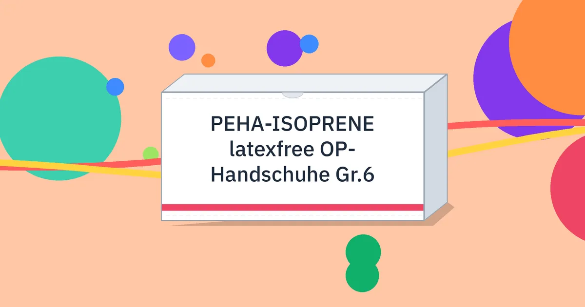 Symbolbild: Packung mit der Aufschrift PEHA-ISOPRENE latexfree OP-Handschuhe Gr.6 (PZN 10386992) – Verfügbarkeit und Bezug in Apotheken in Frankfurt am Main
