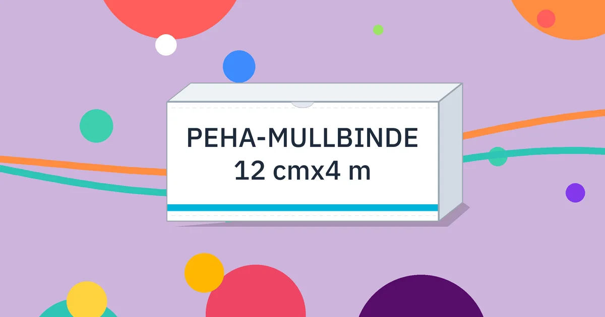 Symbolbild: Packung mit der Aufschrift PEHA-MULLBINDE 12 cmx4 m (PZN 15879156) – Verfügbarkeit und Bezug in Apotheken in Frankfurt am Main