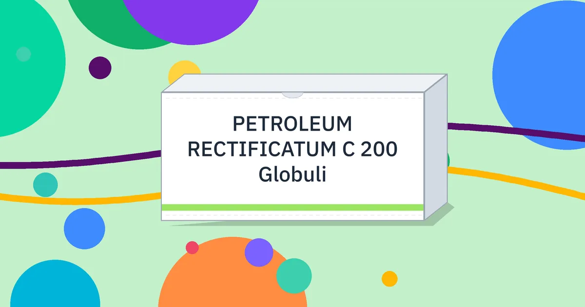 Symbolbild: Packung mit der Aufschrift PETROLEUM RECTIFICATUM C 200 Globuli (PZN 04231127) – Verfügbarkeit und Bezug in Apotheken in Frankfurt am Main