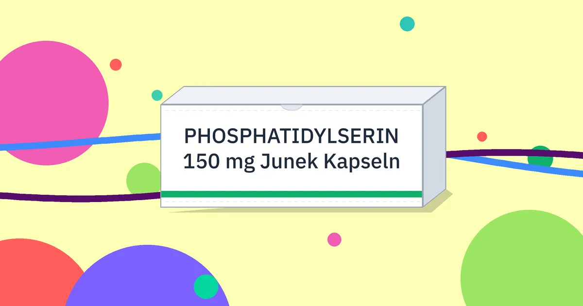 Symbolbild: Packung mit der Aufschrift PHOSPHATIDYLSERIN 150 mg Junek Kapseln (PZN 10337700) – Verfügbarkeit und Bezug in Apotheken in Frankfurt am Main