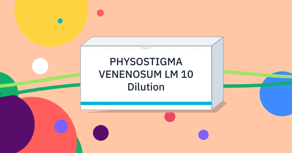 Symbolbild: Packung mit der Aufschrift PHYSOSTIGMA VENENOSUM LM 10 Dilution (PZN 13035307) – Verfügbarkeit und Bezug in Apotheken in Frankfurt am Main