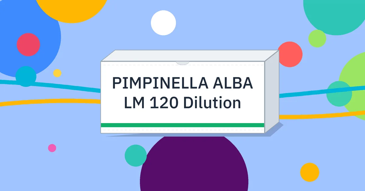 Symbolbild: Packung mit der Aufschrift PIMPINELLA ALBA LM 120 Dilution (PZN 13644207) – Verfügbarkeit und Bezug in Apotheken in Frankfurt am Main