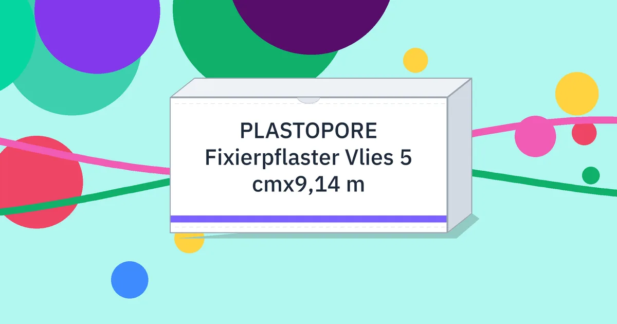 Symbolbild: Packung mit der Aufschrift PLASTOPORE Fixierpflaster Vlies 5 cmx9,14 m (PZN 00602615) – Verfügbarkeit und Bezug in Apotheken in Frankfurt am Main