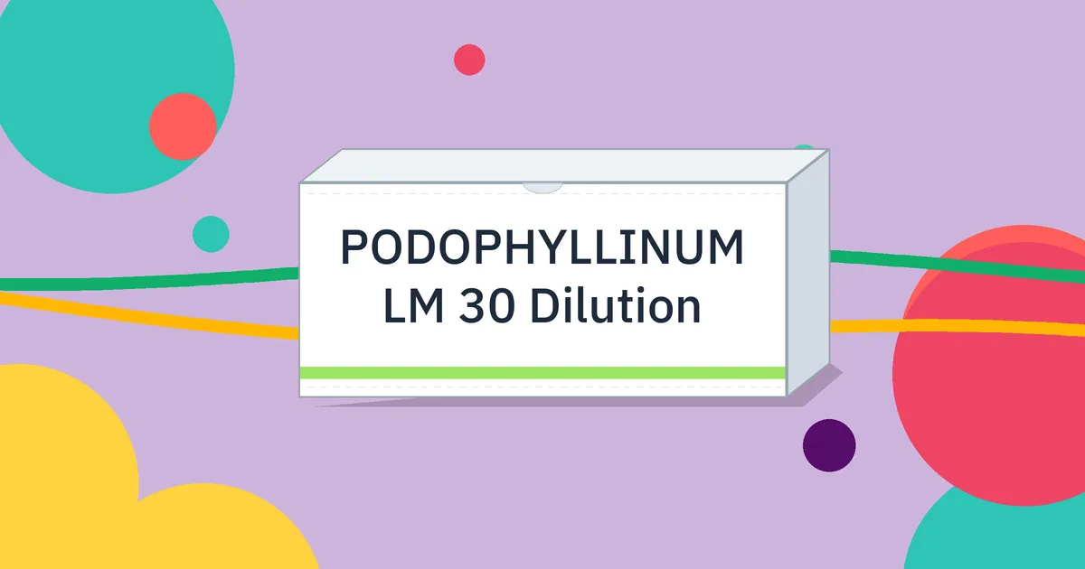 Symbolbild: Packung mit der Aufschrift PODOPHYLLINUM LM 30 Dilution (PZN 13661217) – Verfügbarkeit und Bezug in Apotheken in Frankfurt am Main