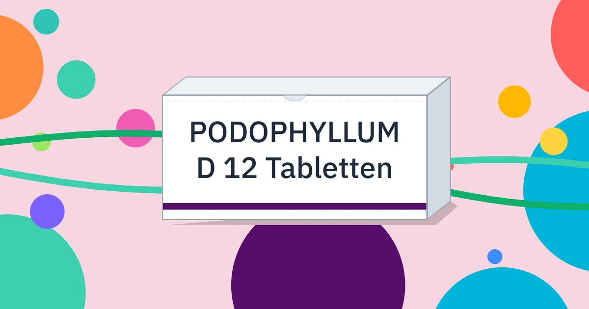 Symbolbild: Packung mit der Aufschrift PODOPHYLLUM D 12 Tabletten (PZN 16955505) – Verfügbarkeit und Bezug in Apotheken in Frankfurt am Main