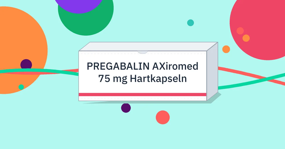 Symbolbild: Packung mit der Aufschrift PREGABALIN AXiromed 75 mg Hartkapseln (PZN 18488516) – Verfügbarkeit und Bezug in Apotheken in Frankfurt am Main