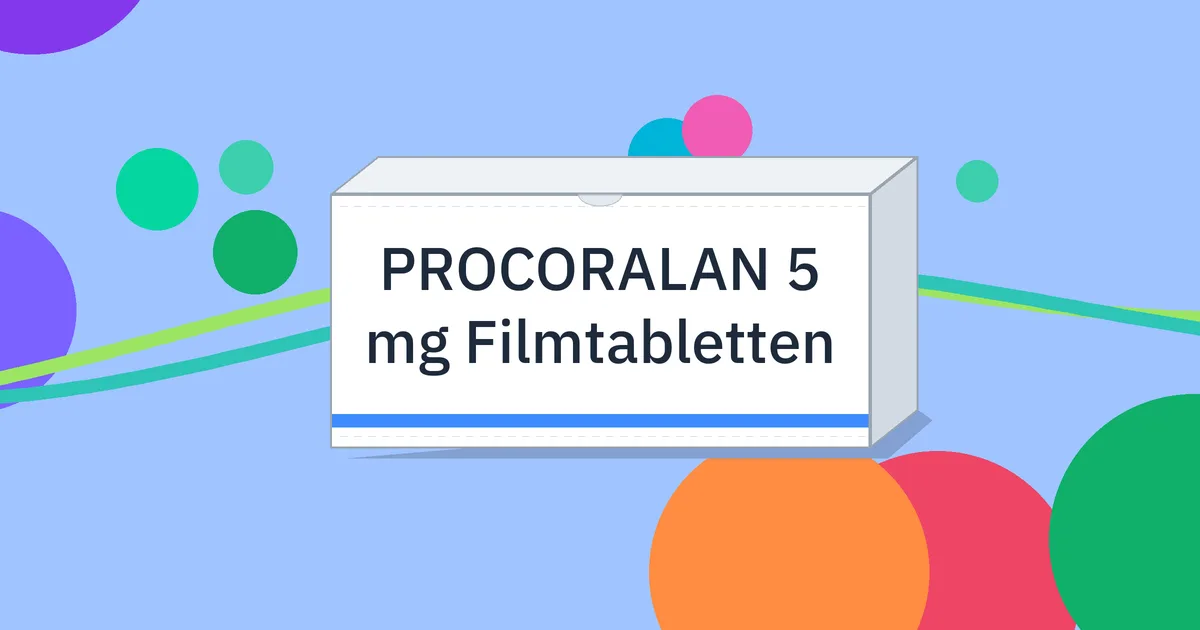 Symbolbild: Packung mit der Aufschrift PROCORALAN 5 mg Filmtabletten (PZN 10004803) – Verfügbarkeit und Bezug in Apotheken in Frankfurt am Main