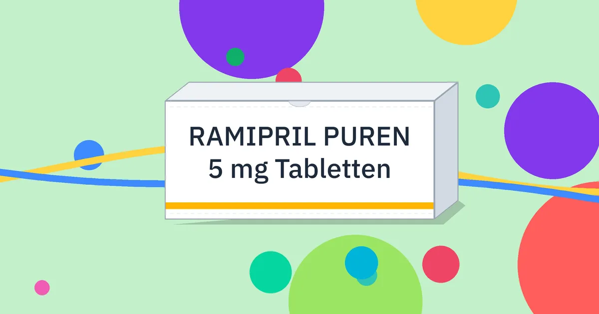 Symbolbild: Packung mit der Aufschrift RAMIPRIL PUREN 5 mg Tabletten (PZN 09313232) – Verfügbarkeit und Bezug in Apotheken in Frankfurt am Main