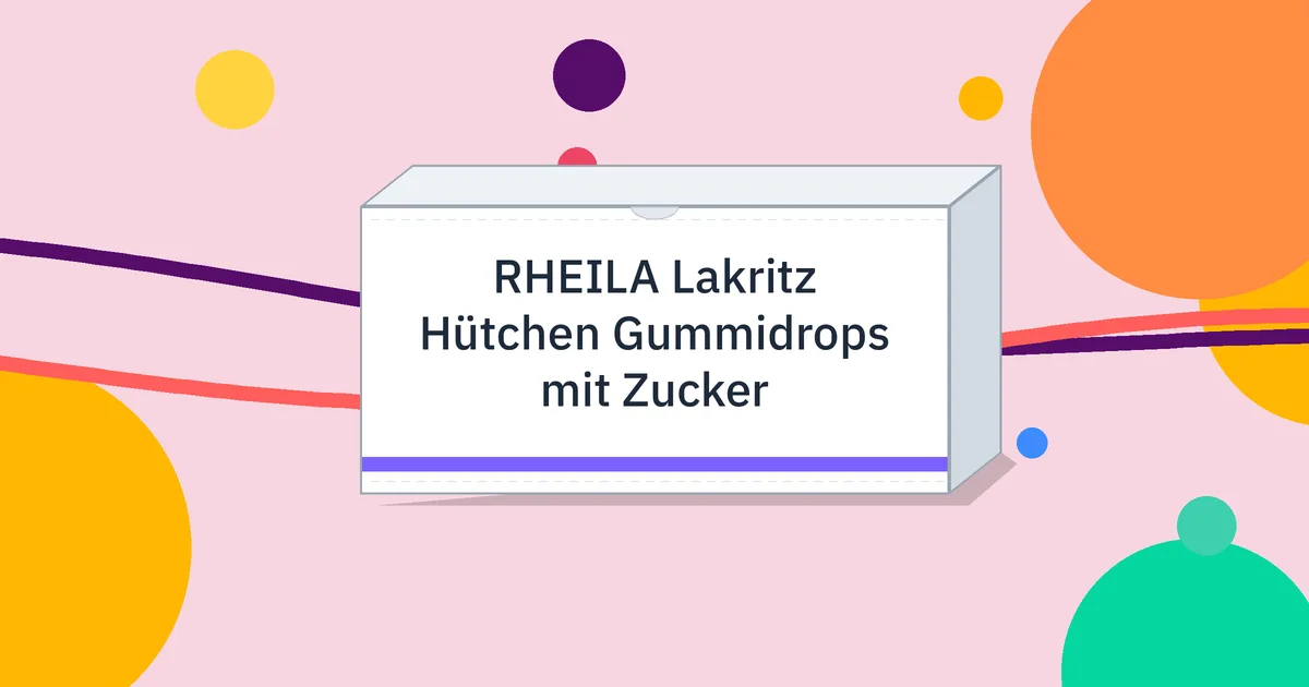 Symbolbild: Packung mit der Aufschrift RHEILA Lakritz Hütchen Gummidrops mit Zucker (PZN 02461478) – Verfügbarkeit und Bezug in Apotheken in Frankfurt am Main