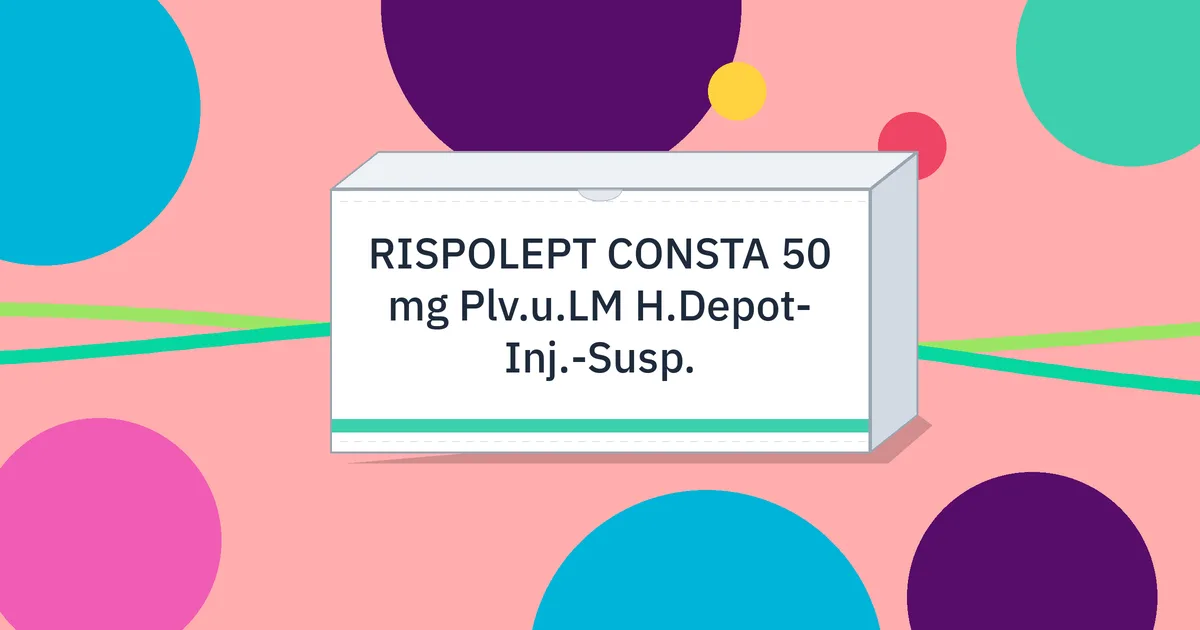 Symbolbild: Packung mit der Aufschrift RISPOLEPT CONSTA 50 mg Plv.u.LM H.Depot-Inj.-Susp. (PZN 06567707) – Verfügbarkeit und Bezug in Apotheken in Frankfurt am Main