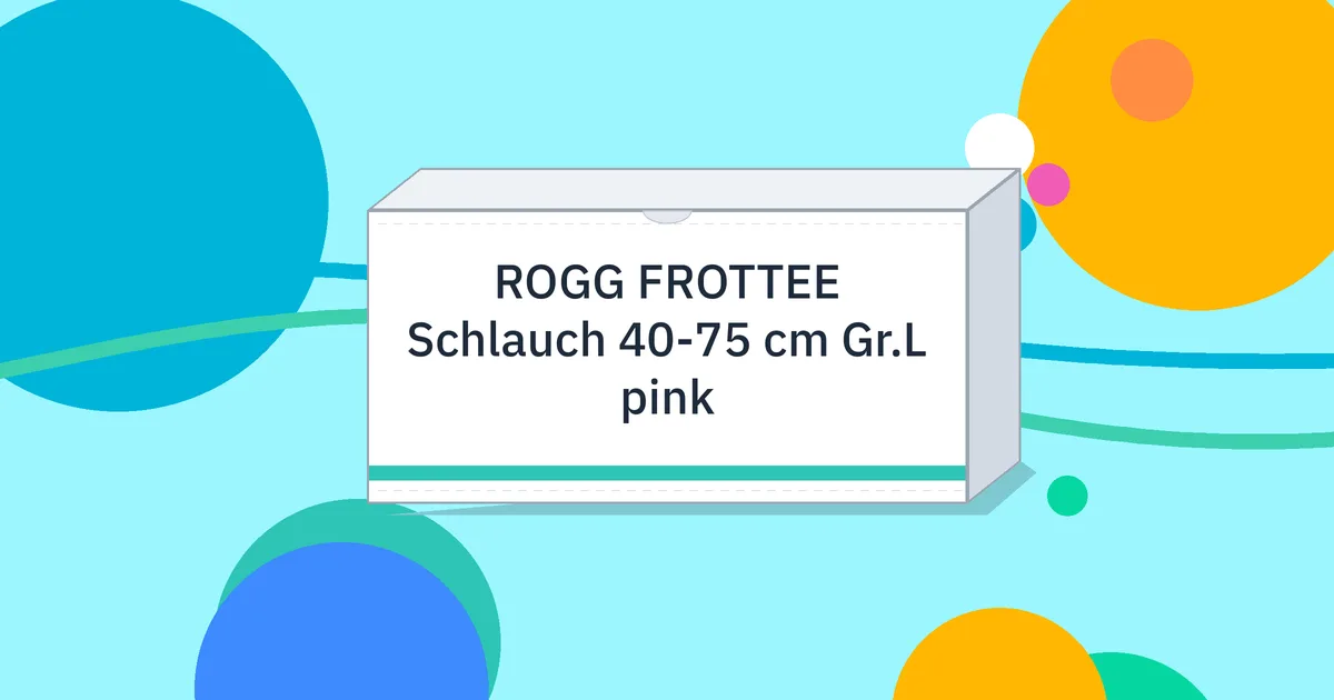 Symbolbild: Packung mit der Aufschrift ROGG FROTTEE Schlauch 40-75 cm Gr.L pink (PZN 05963105) – Verfügbarkeit und Bezug in Apotheken in Frankfurt am Main
