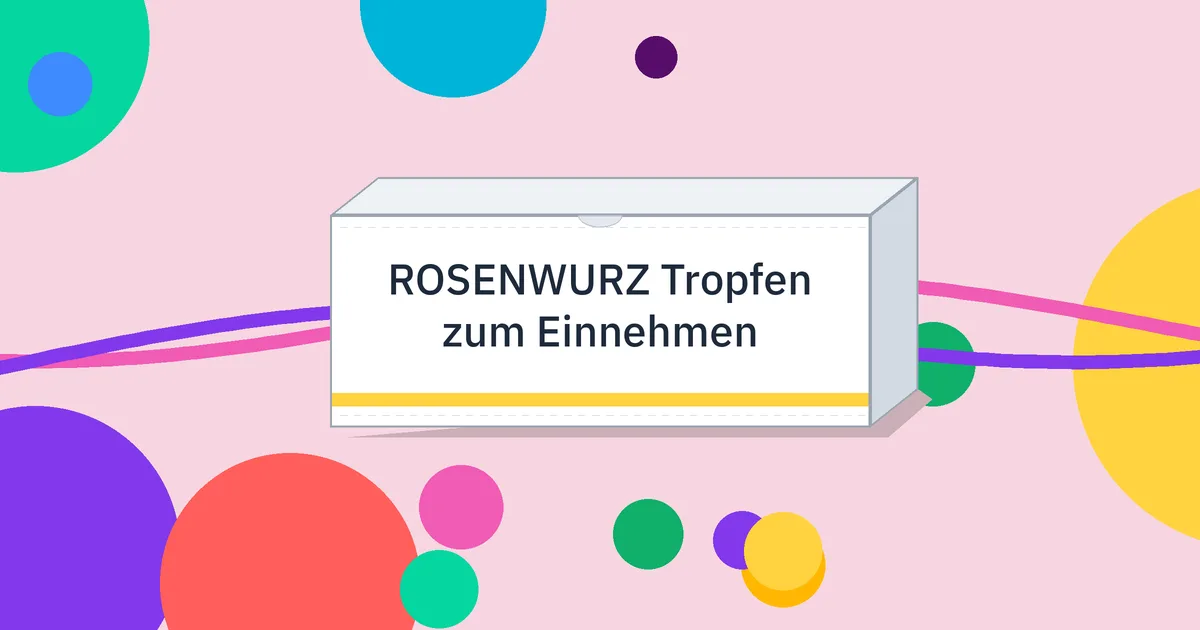 Symbolbild: Packung mit der Aufschrift ROSENWURZ Tropfen zum Einnehmen (PZN 17427665) – Verfügbarkeit und Bezug in Apotheken in Frankfurt am Main