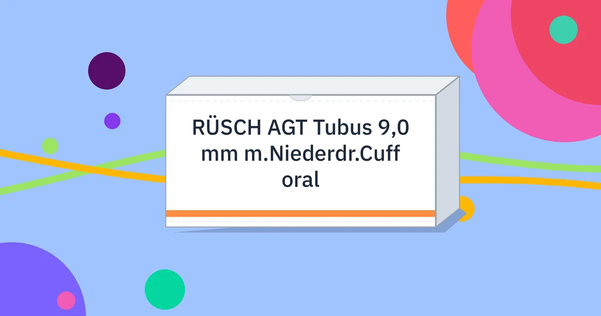 Symbolbild: Packung mit der Aufschrift RÜSCH AGT Tubus 9,0 mm m.Niederdr.Cuff oral (PZN 06636667) – Verfügbarkeit und Bezug in Apotheken in Frankfurt am Main
