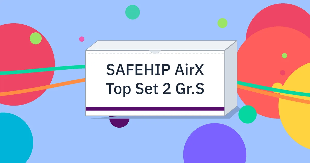 Symbolbild: Packung mit der Aufschrift SAFEHIP AirX Top Set 2 Gr.S (PZN 06835473) – Verfügbarkeit und Bezug in Apotheken in Frankfurt am Main