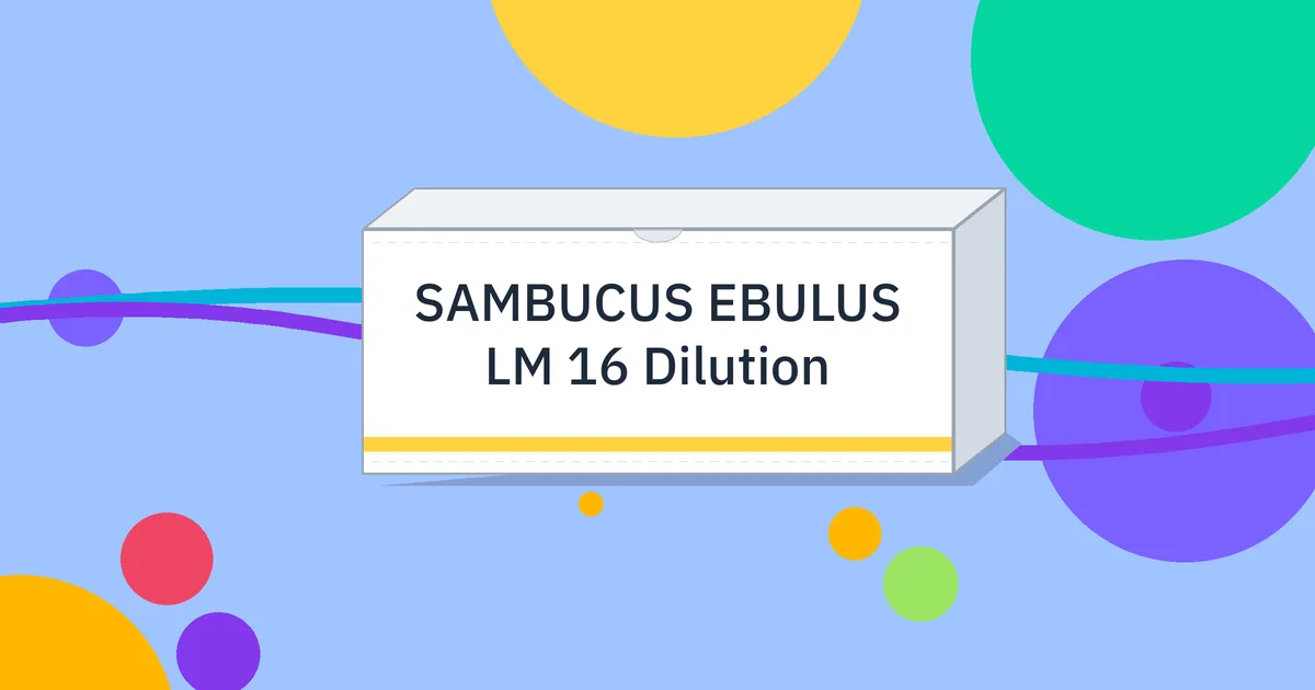 Symbolbild: Packung mit der Aufschrift SAMBUCUS EBULUS LM 16 Dilution (PZN 13180481) – Verfügbarkeit und Bezug in Apotheken in Frankfurt am Main
