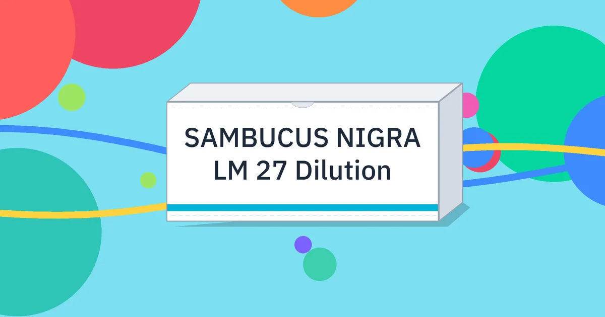 Symbolbild: Packung mit der Aufschrift SAMBUCUS NIGRA LM 27 Dilution (PZN 13181434) – Verfügbarkeit und Bezug in Apotheken in Frankfurt am Main