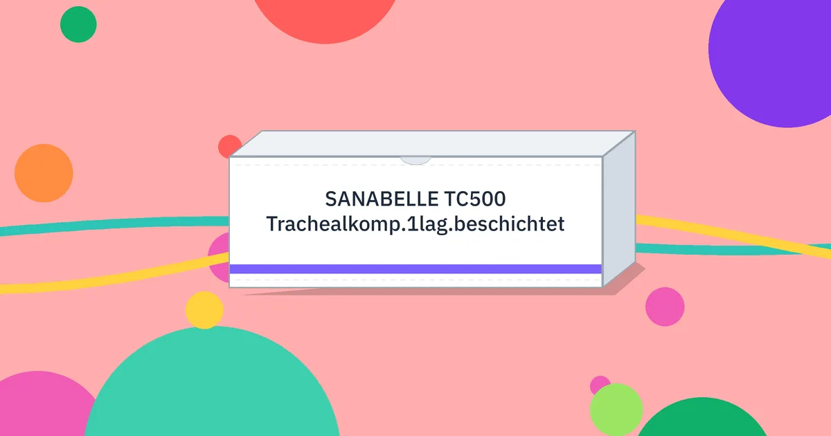 Symbolbild: Packung mit der Aufschrift SANABELLE TC500 Trachealkomp.1lag.beschichtet (PZN 08793885) – Verfügbarkeit und Bezug in Apotheken in Frankfurt am Main