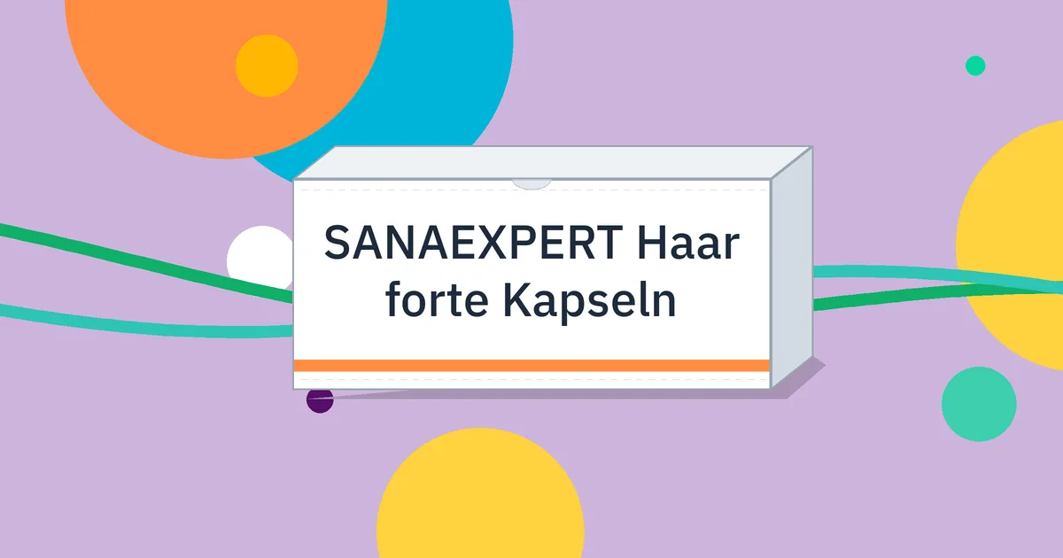 Symbolbild: Packung mit der Aufschrift SANAEXPERT Haar forte Kapseln (PZN 09088723) – Verfügbarkeit und Bezug in Apotheken in Frankfurt am Main