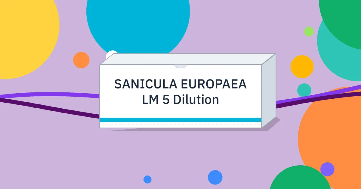 Symbolbild: Packung mit der Aufschrift SANICULA EUROPAEA LM 5 Dilution (PZN 13182095) – Verfügbarkeit und Bezug in Apotheken in Frankfurt am Main