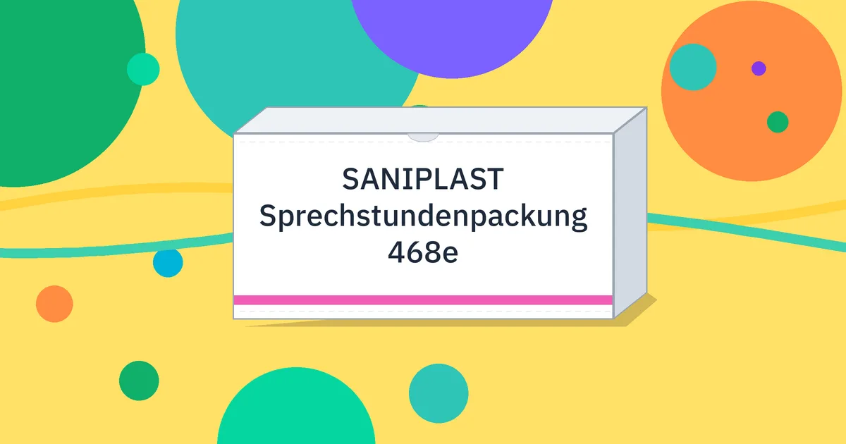 Symbolbild: Packung mit der Aufschrift SANIPLAST Sprechstundenpackung 468e (PZN 00905356) – Verfügbarkeit und Bezug in Apotheken in Frankfurt am Main