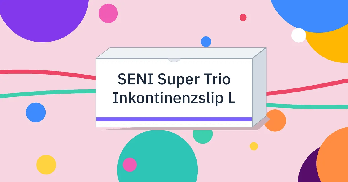 Symbolbild: Packung mit der Aufschrift SENI Super Trio Inkontinenzslip L (PZN 00191000) – Verfügbarkeit und Bezug in Apotheken in Frankfurt am Main