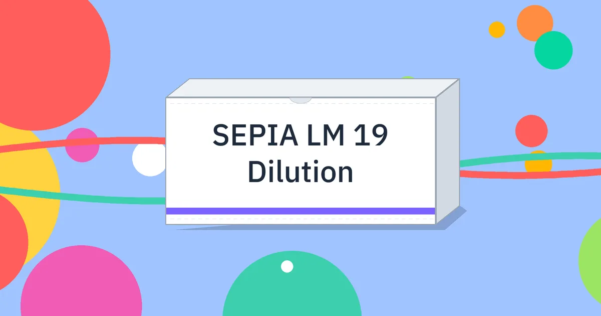 Symbolbild: Packung mit der Aufschrift SEPIA LM 19 Dilution (PZN 13188554) – Verfügbarkeit und Bezug in Apotheken in Frankfurt am Main