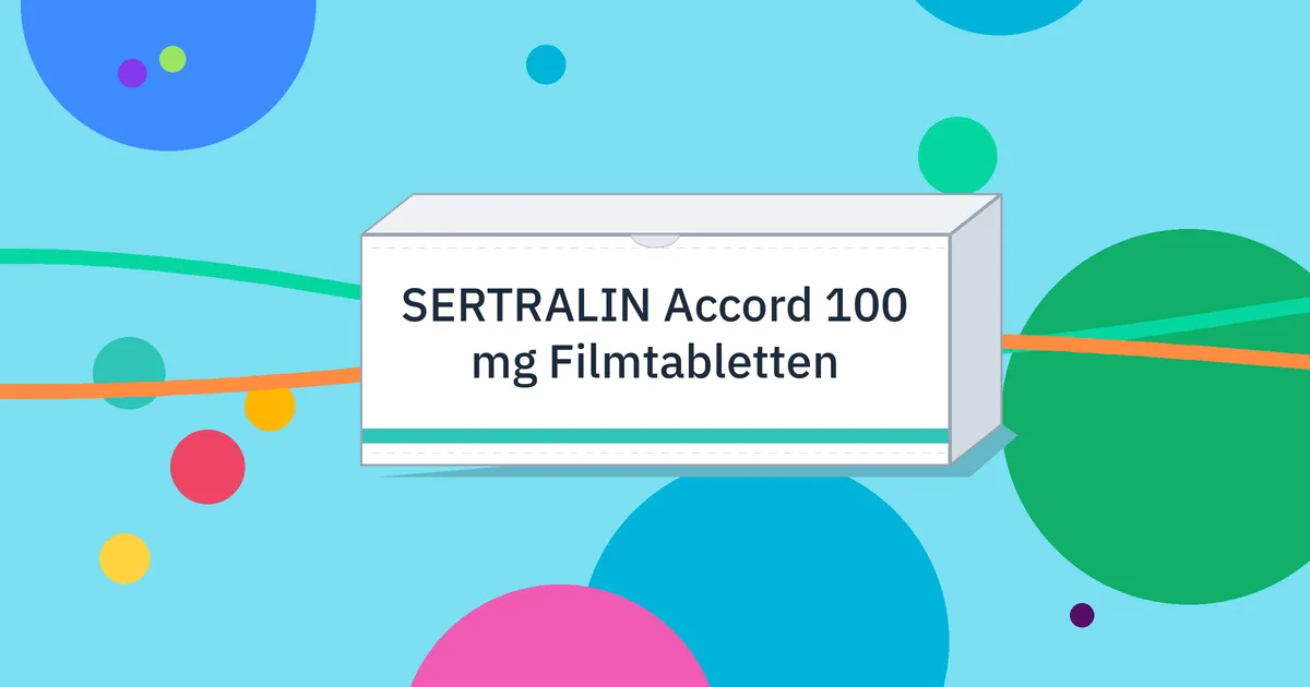 Symbolbild: Packung mit der Aufschrift SERTRALIN Accord 100 mg Filmtabletten (PZN 13979043) – Verfügbarkeit und Bezug in Apotheken in Frankfurt am Main