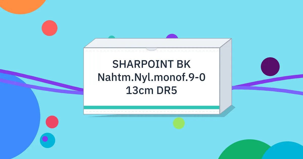 Symbolbild: Packung mit der Aufschrift SHARPOINT BK Nahtm.Nyl.monof.9-0 13cm DR5 (PZN 17983739) – Verfügbarkeit und Bezug in Apotheken in Frankfurt am Main