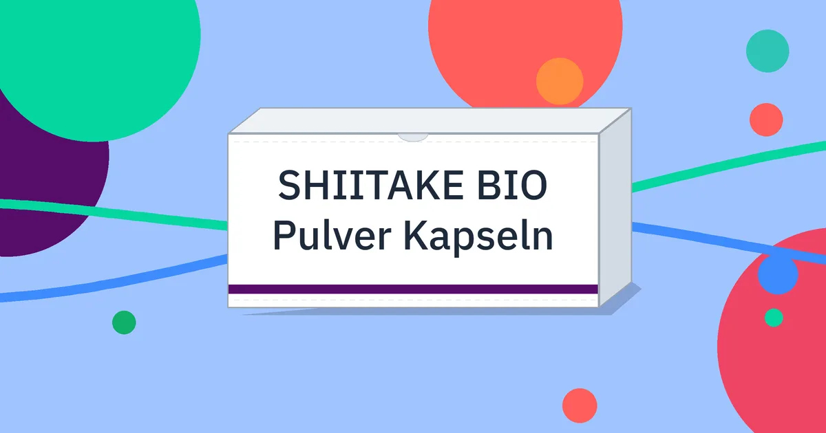 Symbolbild: Packung mit der Aufschrift SHIITAKE BIO Pulver Kapseln (PZN 16738742) – Verfügbarkeit und Bezug in Apotheken in Frankfurt am Main