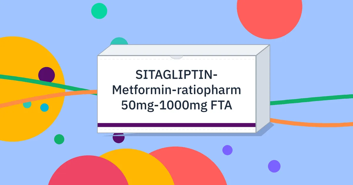 Symbolbild: Packung mit der Aufschrift SITAGLIPTIN-Metformin-ratiopharm 50mg-1000mg FTA (PZN 17574219) – Verfügbarkeit und Bezug in Apotheken in Frankfurt am Main